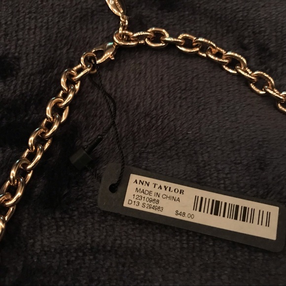 Ann Taylor | Jewelry | Nwt Ann Taylor Purple Gold Chain Link Necklace ...